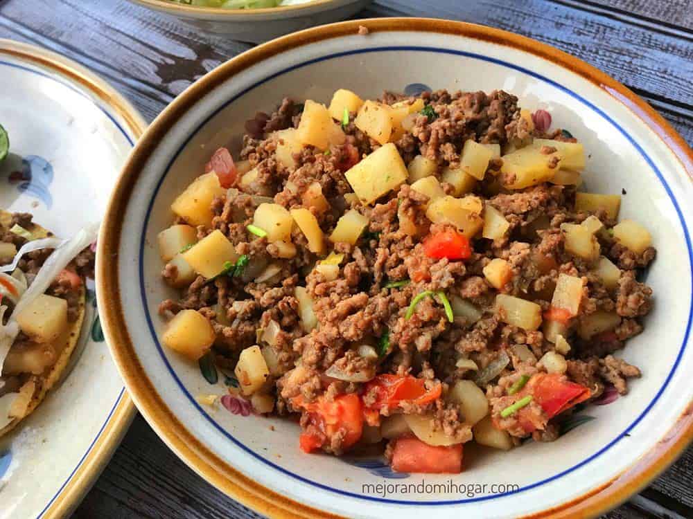 Mexican Picadillo Recipe- Ground beef stew with potatoes